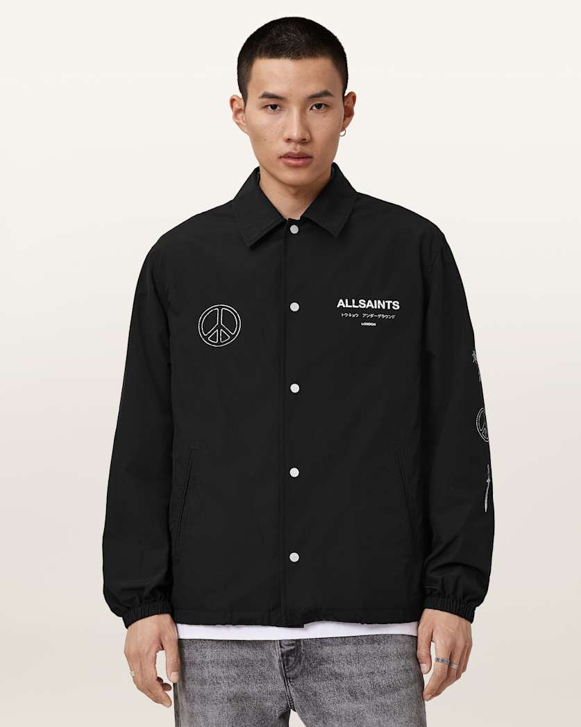 Orbital Lightweight Coach Jacket Black | ALLSAINTS US